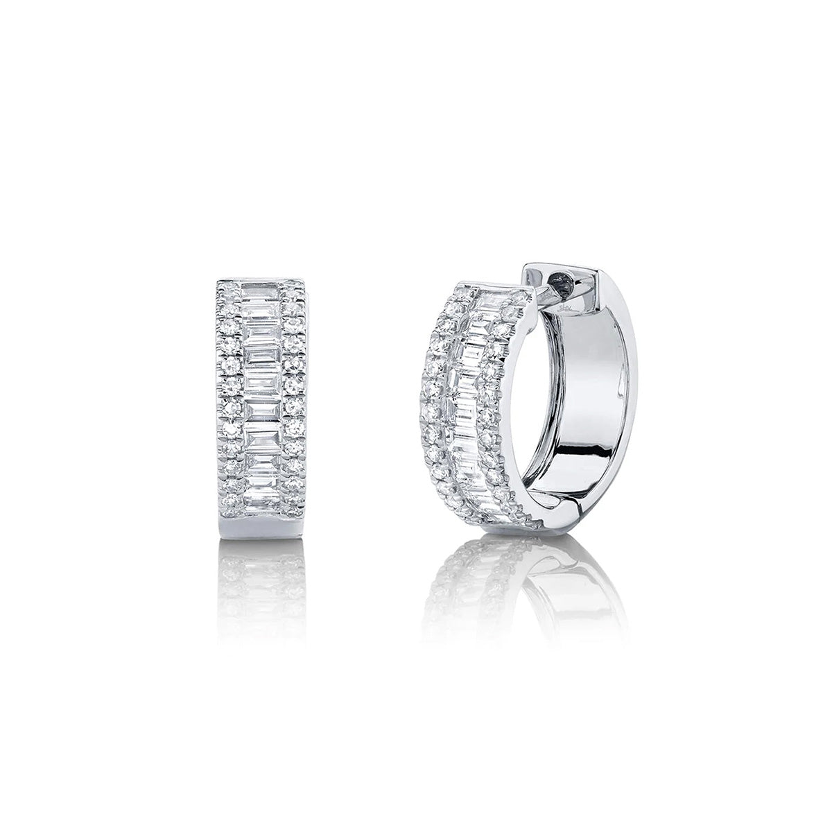 Shy Creation Diamond Baguette Huggie Earring – Topper Fine Jewelers